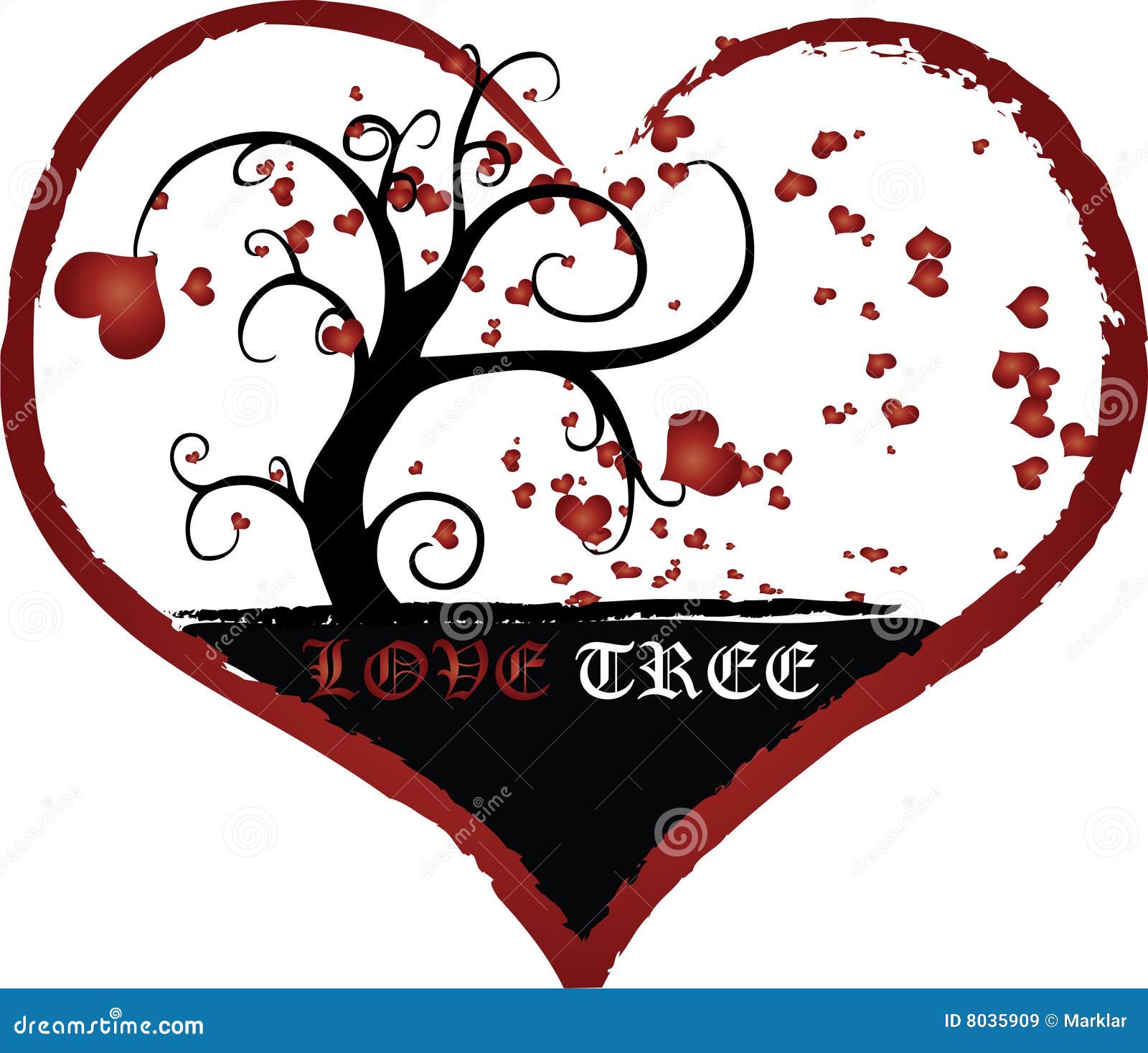 Love Tree Vector Illustration Texture Stock Vector - Illustration of ...