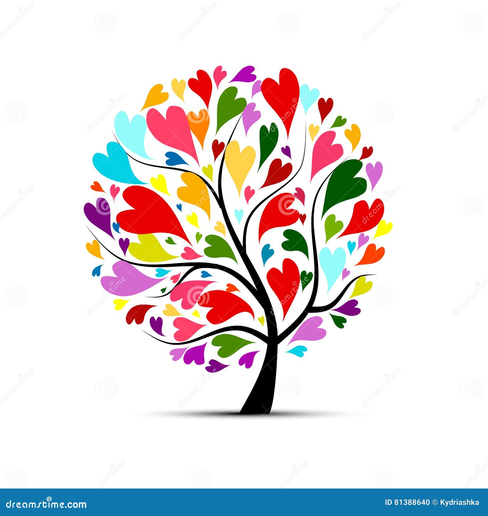 Love tree for your design stock vector. Illustration of icon - 81388640