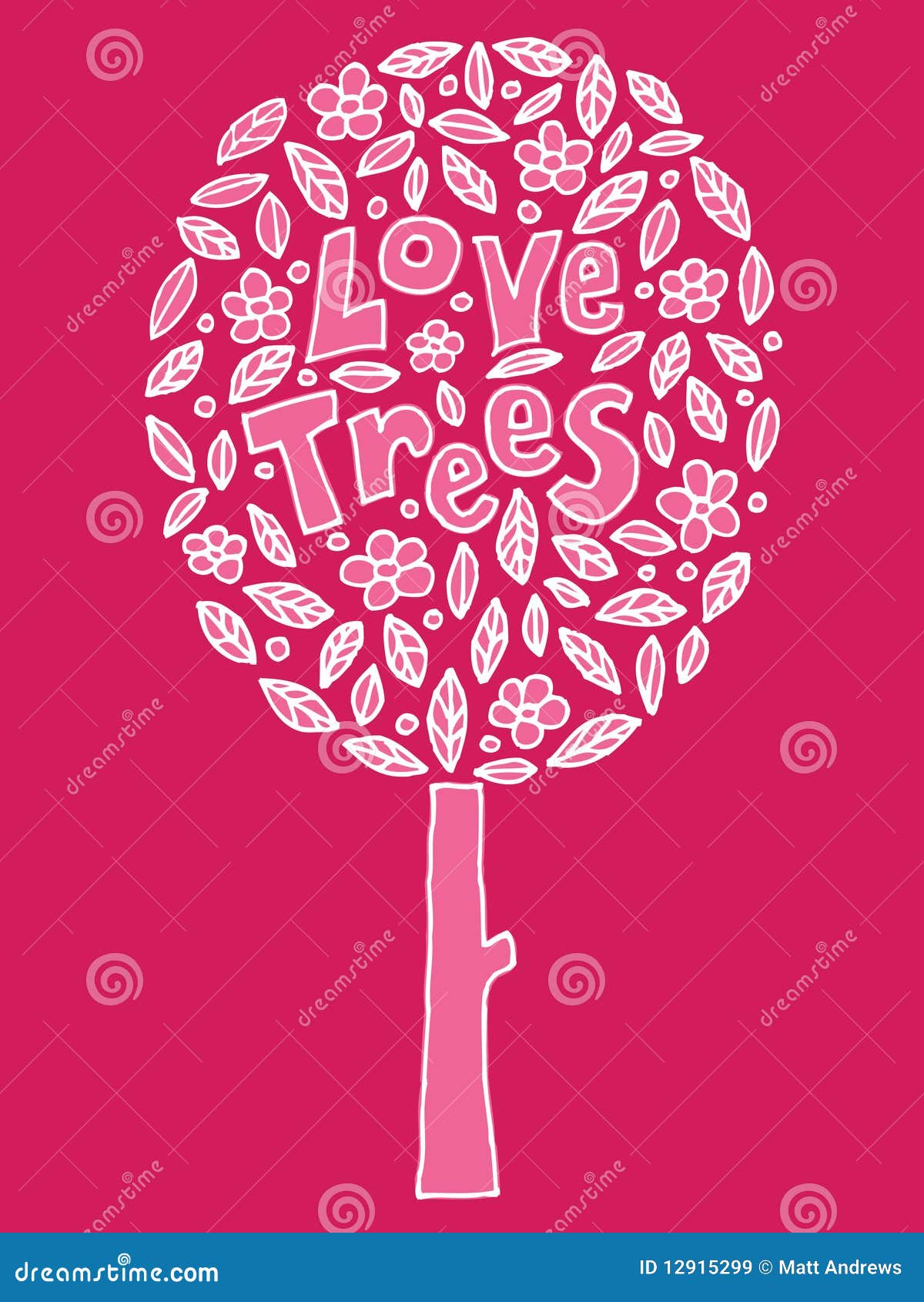 Love trees stock vector. Illustration of graphic, text - 12915299