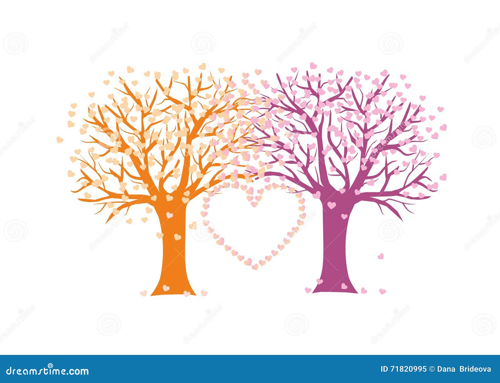 Love trees stock illustration. Illustration of engagement - 71820995