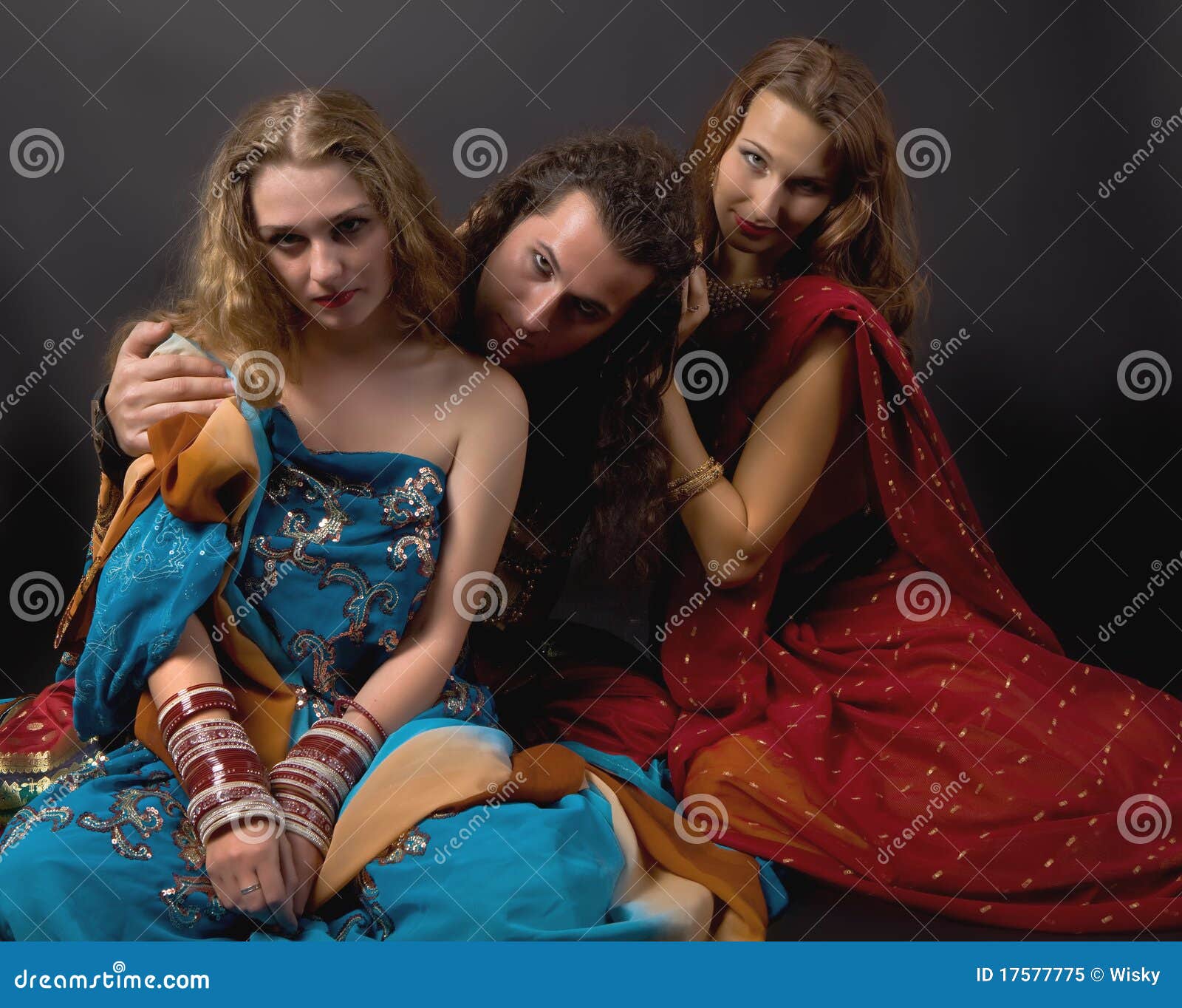 Love Triangle with Man and Two Beauty Women Stock Image - Image of hand ...