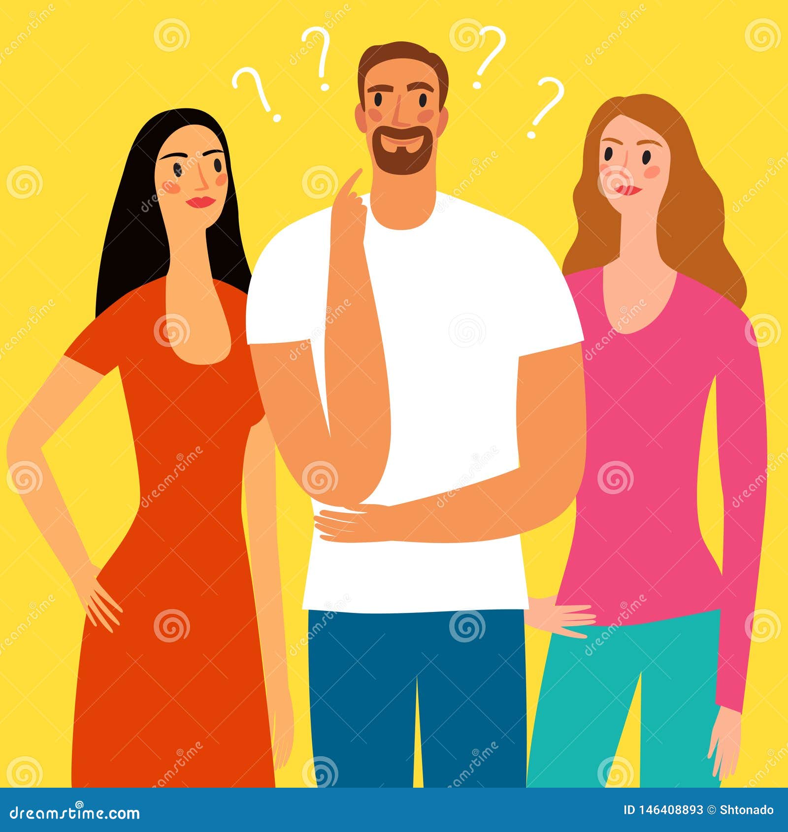 Love Triangle and Relationship Issues Illustration Stock Illustration ...