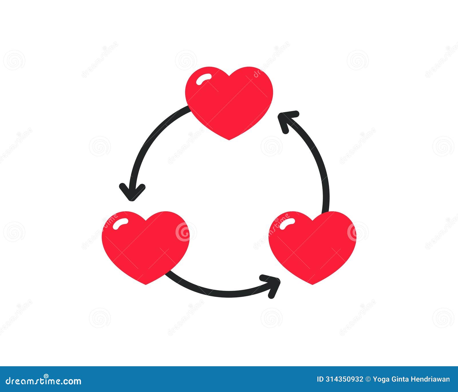 Love Triangle Symbol. Illustration Vector Stock Vector - Illustration ...