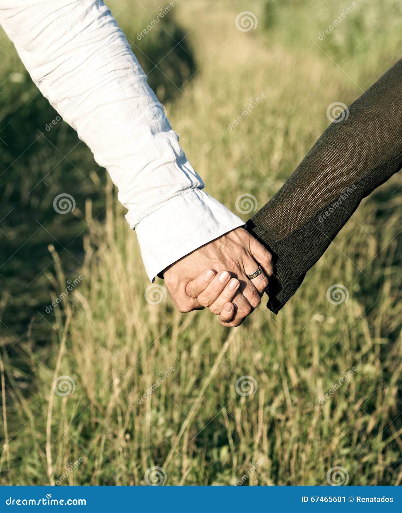 Love. Two Hands with the Rings on Wedding Day in Nice Green Booked ...
