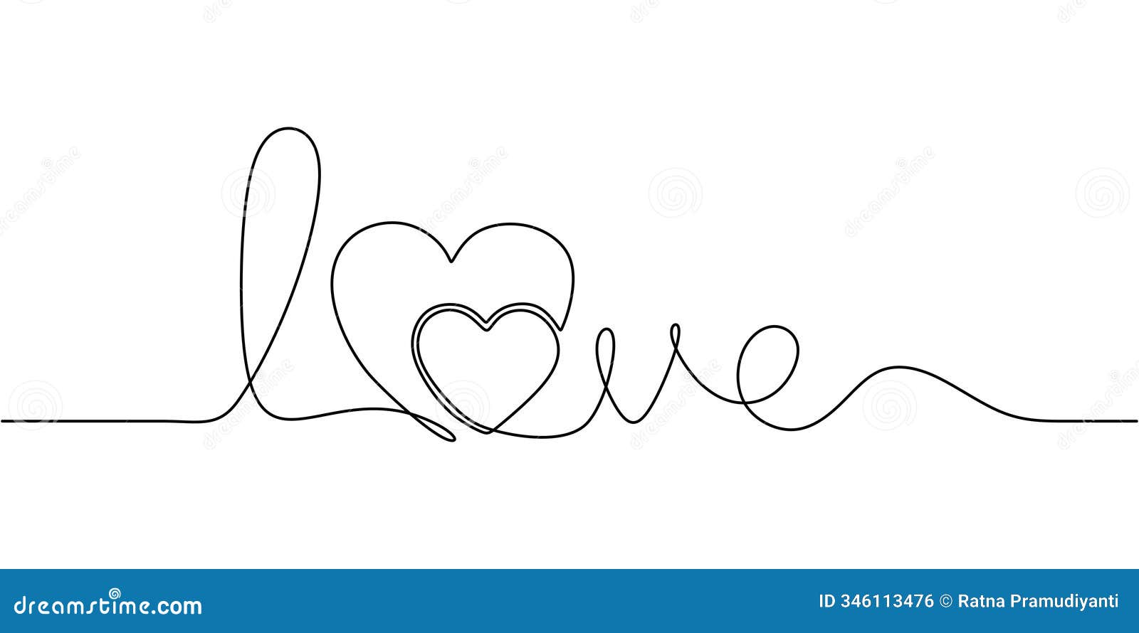 Love with Two Hearts. Continuous One Line Drawing Expressing Affection ...