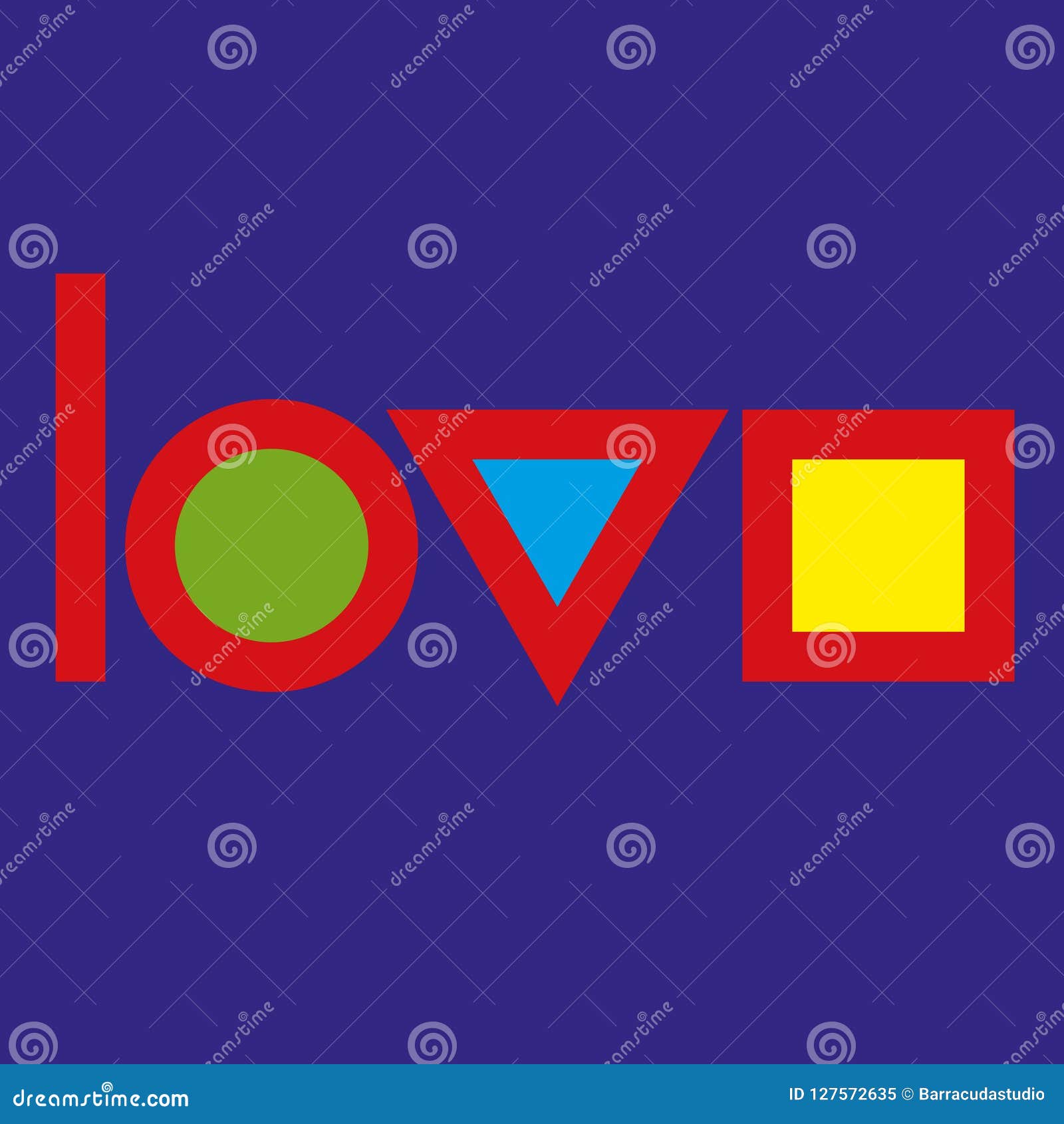 Love Typography. Creative Love Logotype. Geometric Love. Pop Art Image ...
