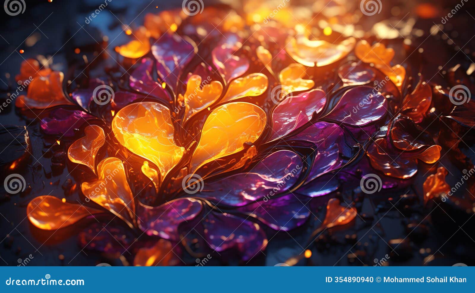 Love Under Electron Microscope Yellow Green Purple Orange Abstract ...