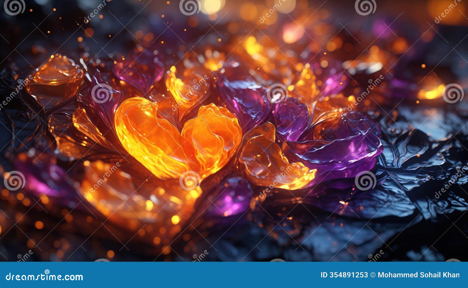 Love Under Electron Microscope Yellow Green Purple Orange Abstract ...