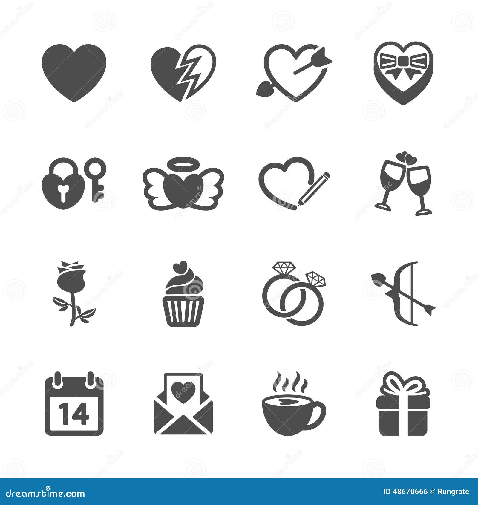 Love and Valentine Icon Set, Vector Eps10 Stock Vector - Illustration ...