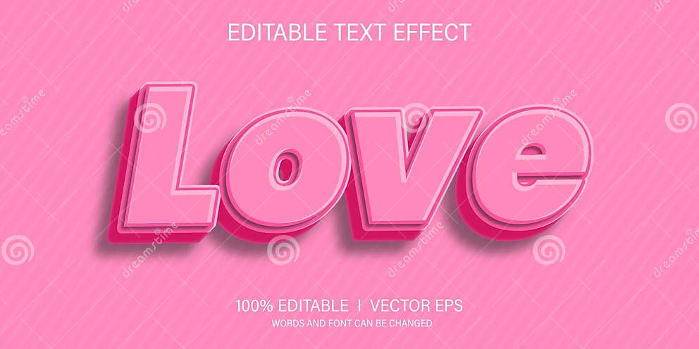 Love Vector Text Effect with Modern Style Design Stock Illustration ...