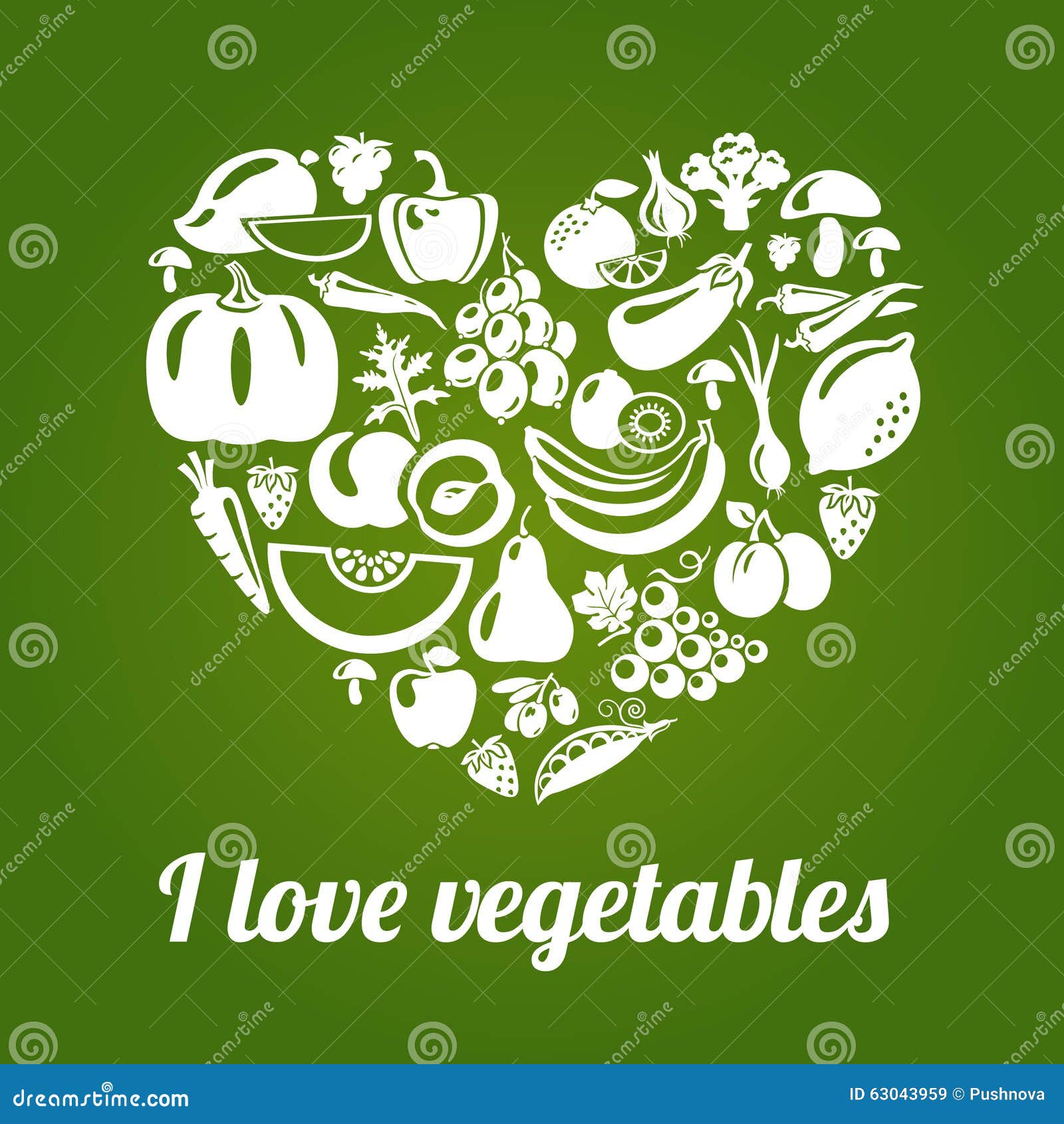 Love Vegetables stock vector. Illustration of food, kiwi - 63043959
