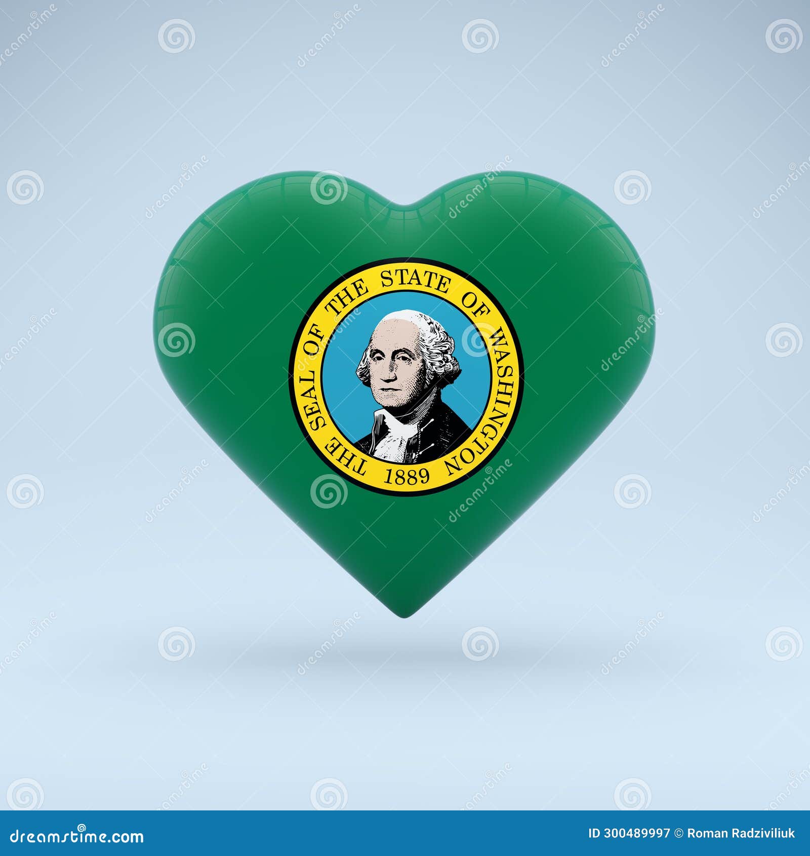 Love Washington State Symbol. Heart Flag Icon Stock Illustration ...