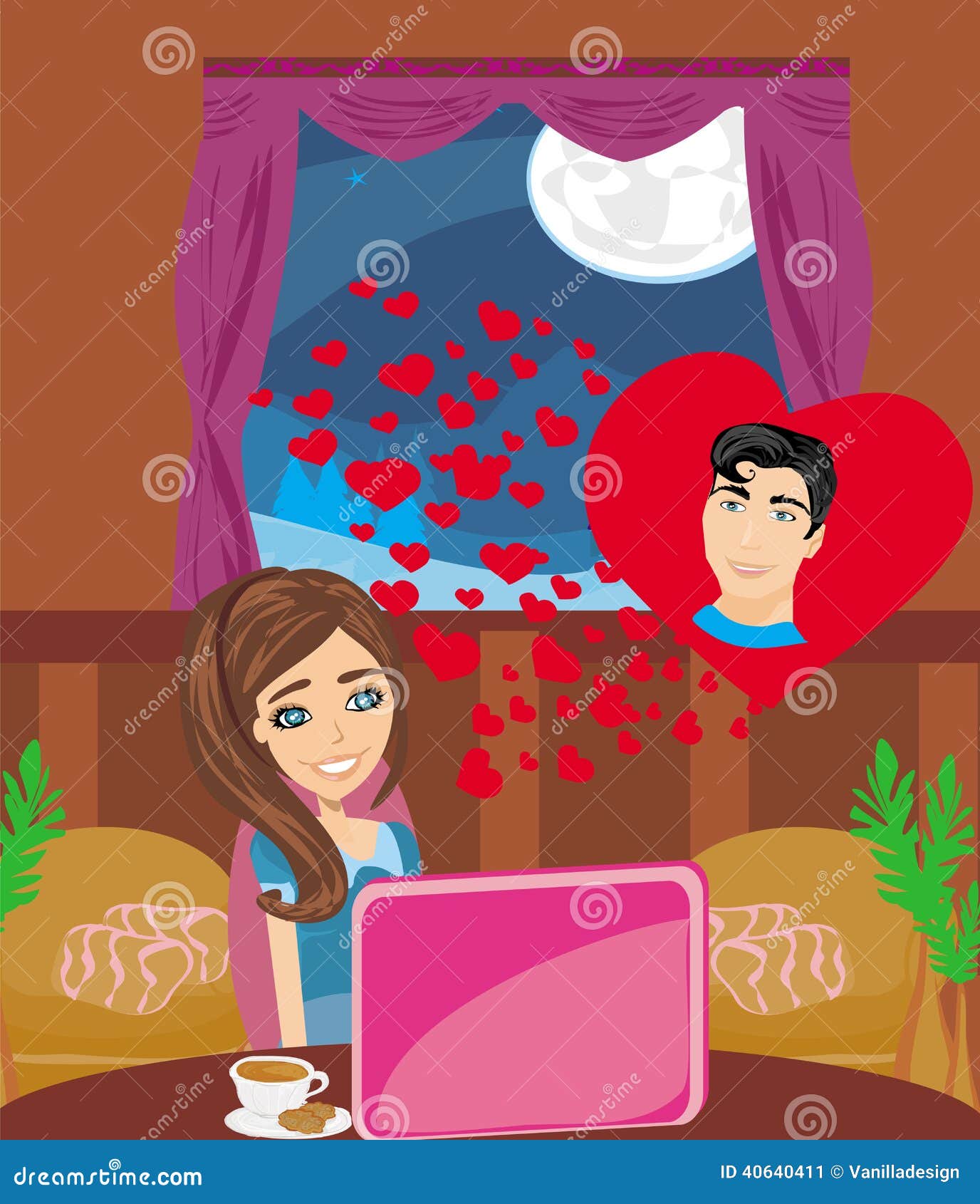 Love in web stock vector. Illustration of messaging, table - 40640411