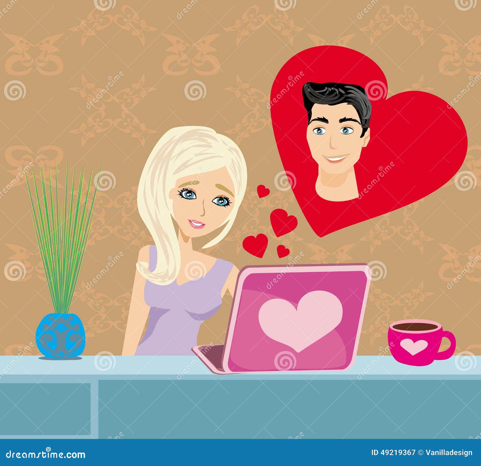 Love in web stock vector. Illustration of happiness, people - 49219367
