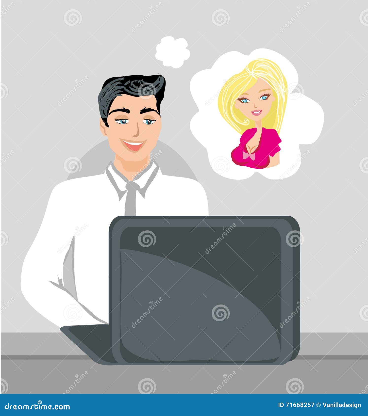 Love in web stock vector. Illustration of computer, couple - 71668257