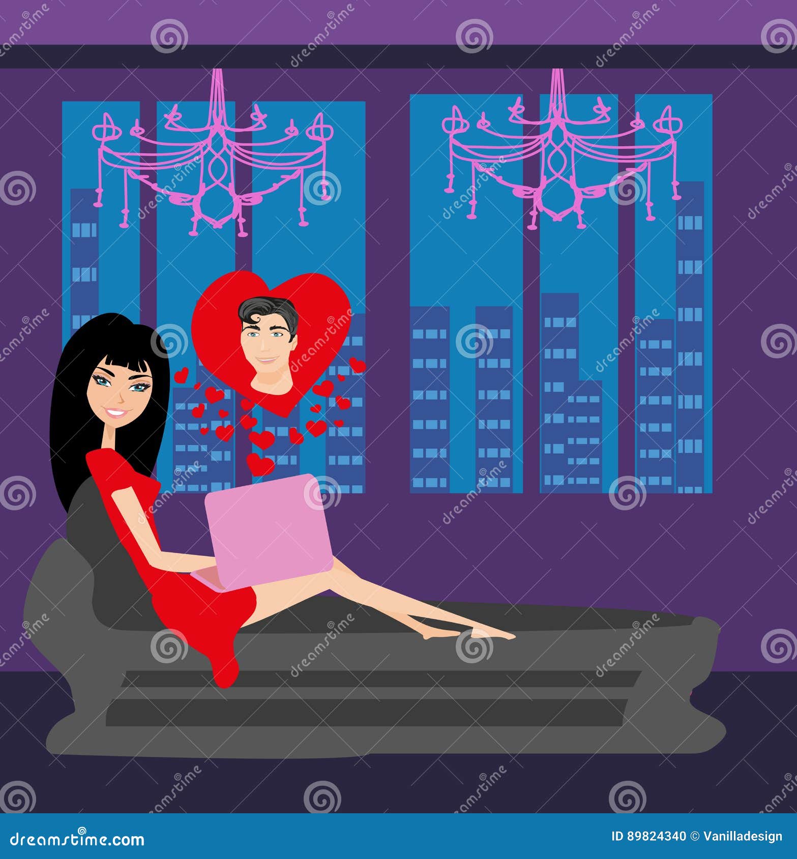 Love in web stock vector. Illustration of figure, messaging - 89824340