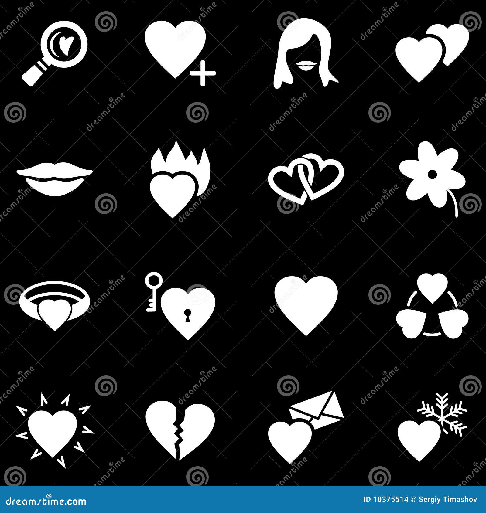 Love white web icons stock vector. Illustration of girl - 10375514