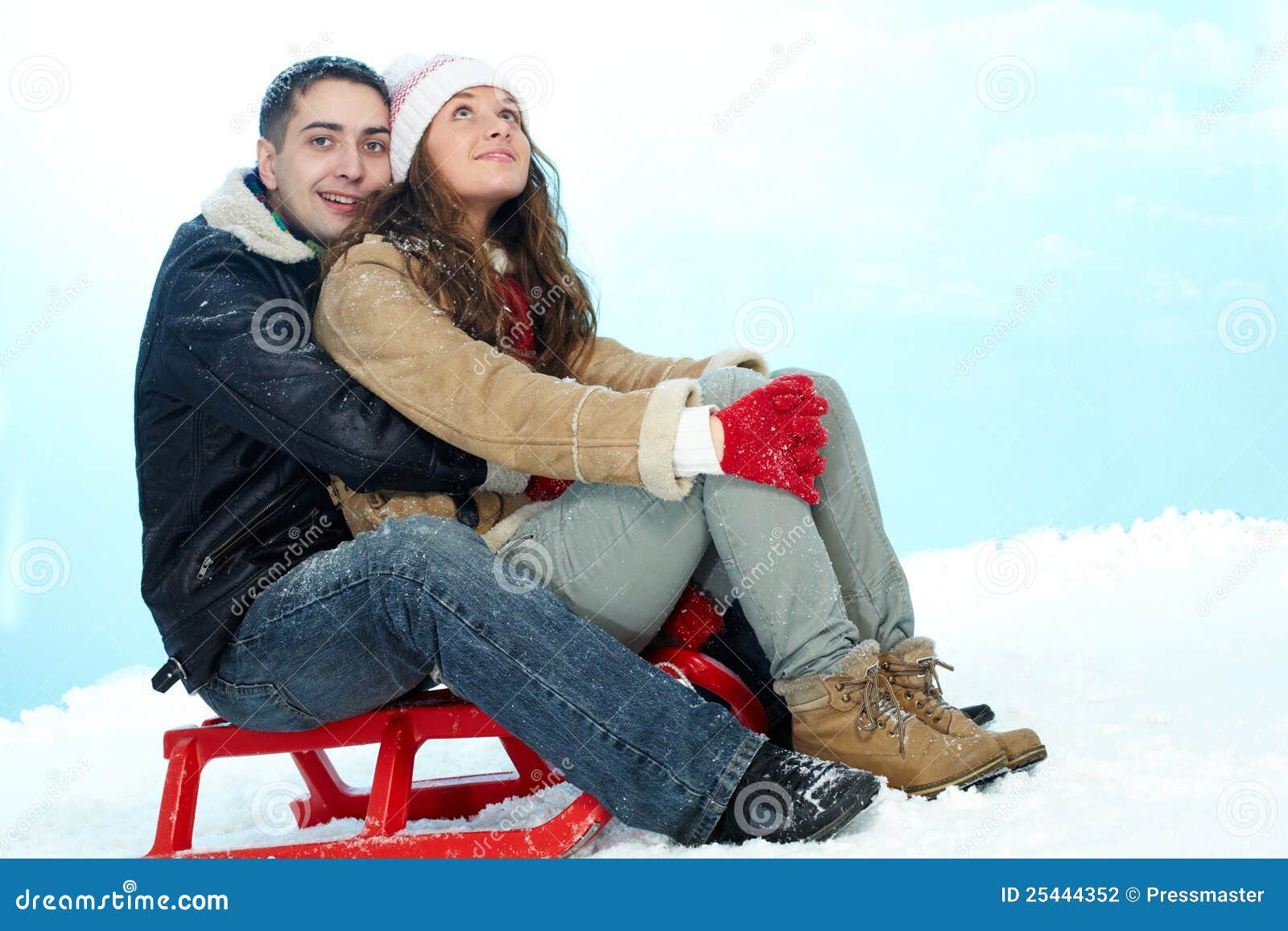 Love in winter stock photo. Image of casual, couple, fashionable - 25444352