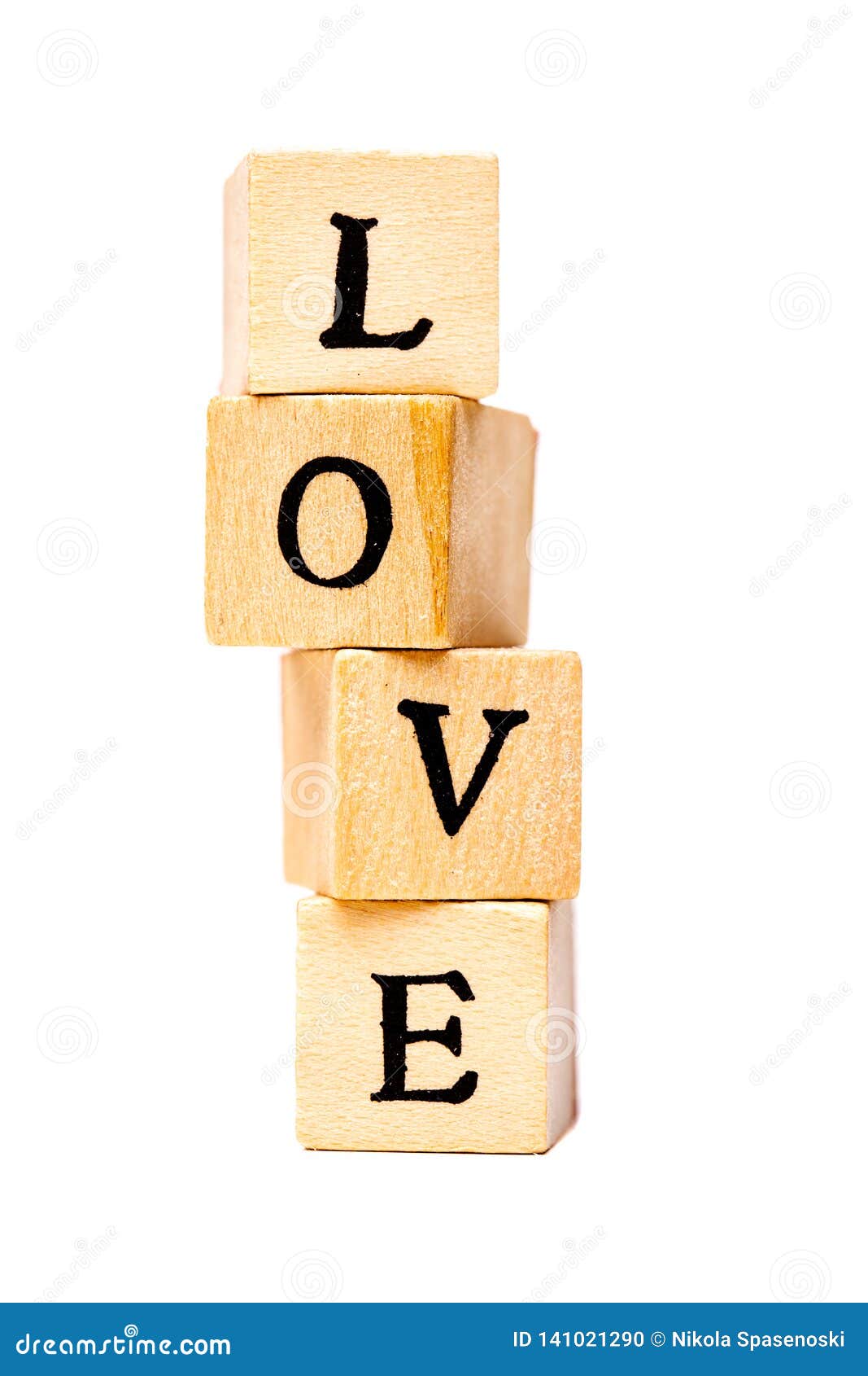 Love on wooden cubes stock photo. Image of letter, stamp - 141021290