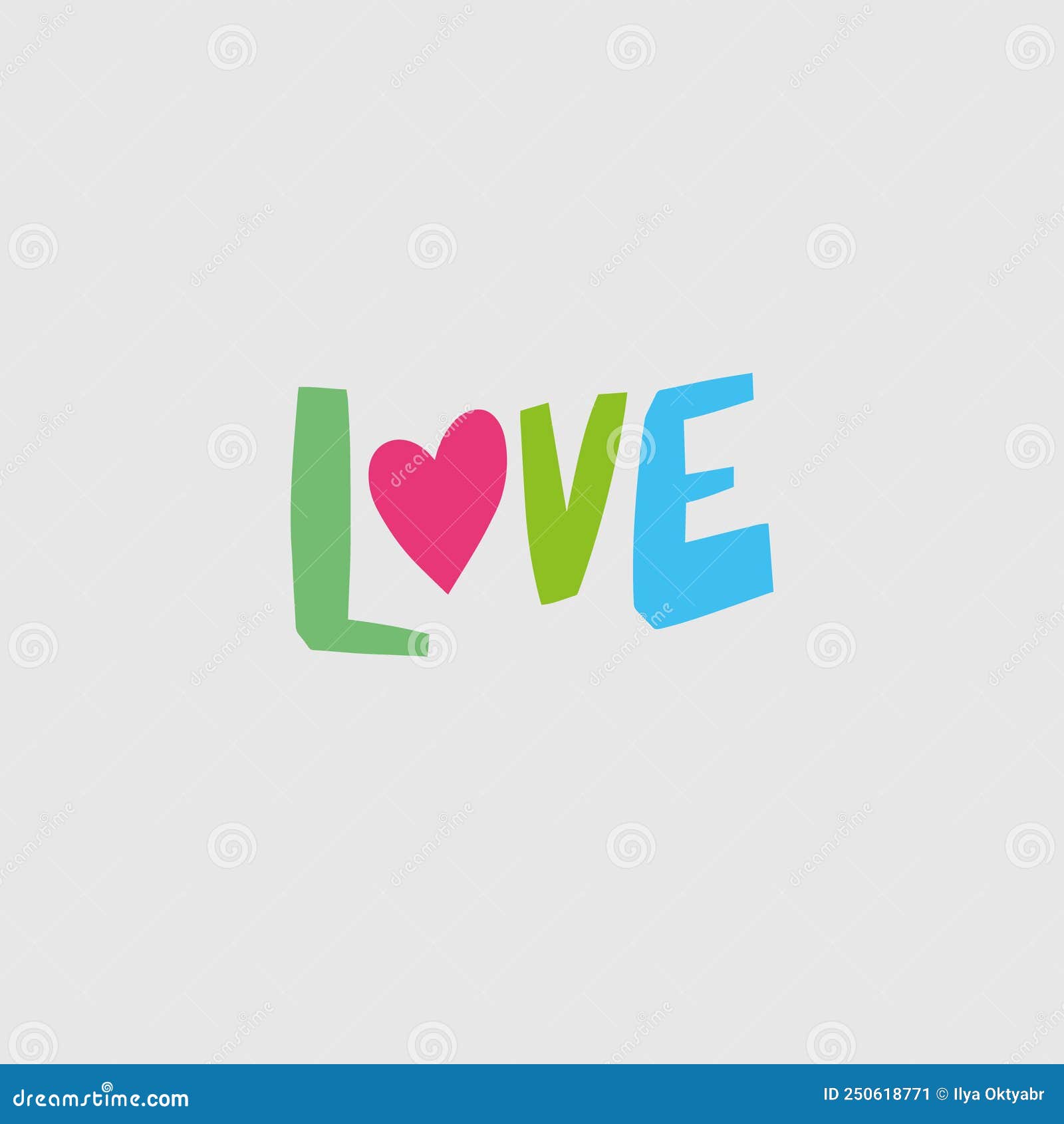 Love Word Colorful Modern Typography Lettering Text. Stock Vector ...