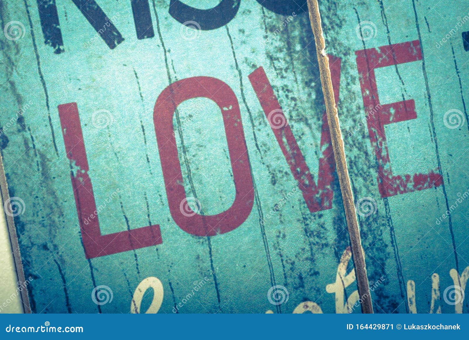 Love Word Printed on Vintage Wooden Board. Calligraphy Script Love Text ...