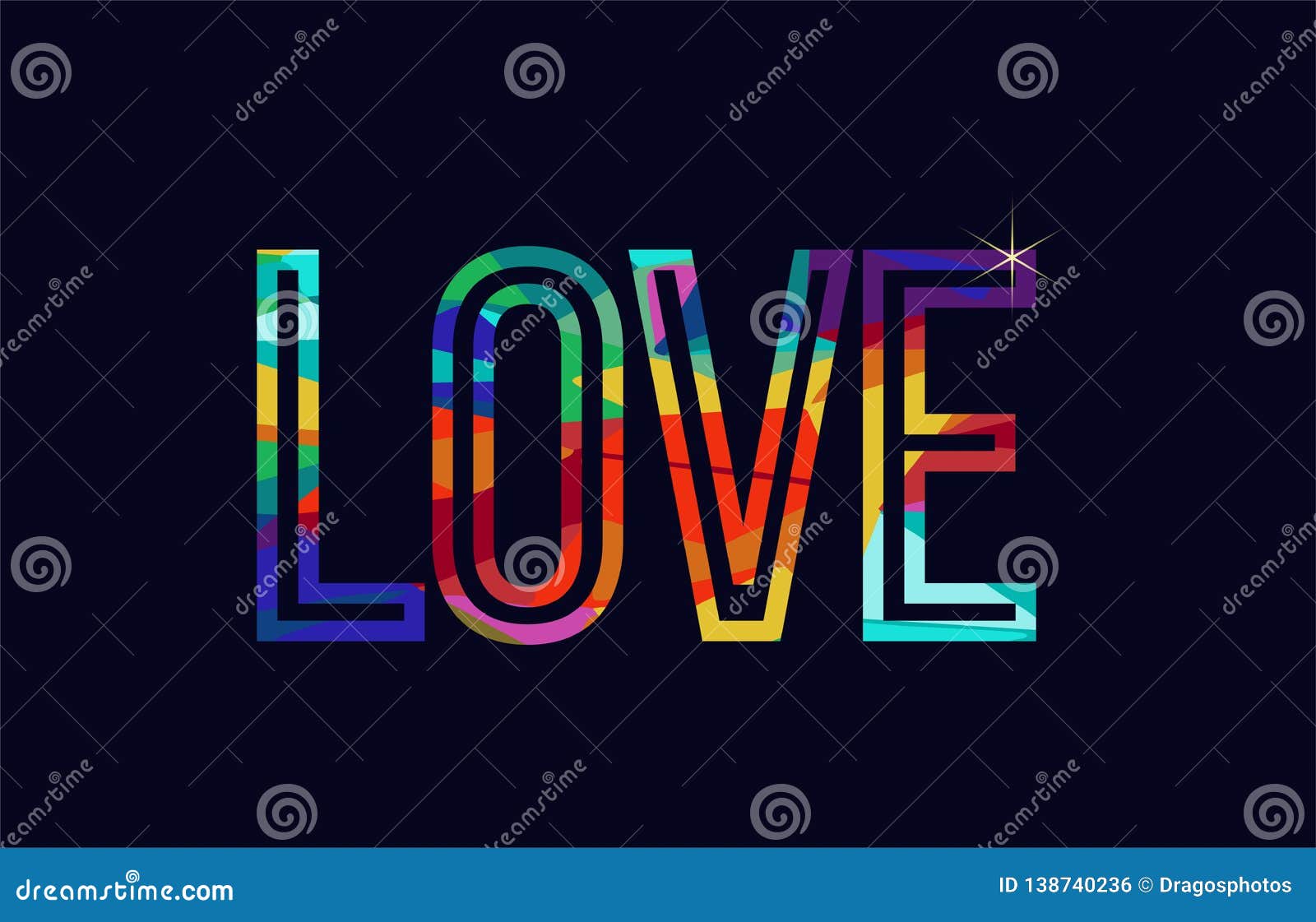 Love Word Typography Design in Rainbow Colors Logo Stock Vector ...