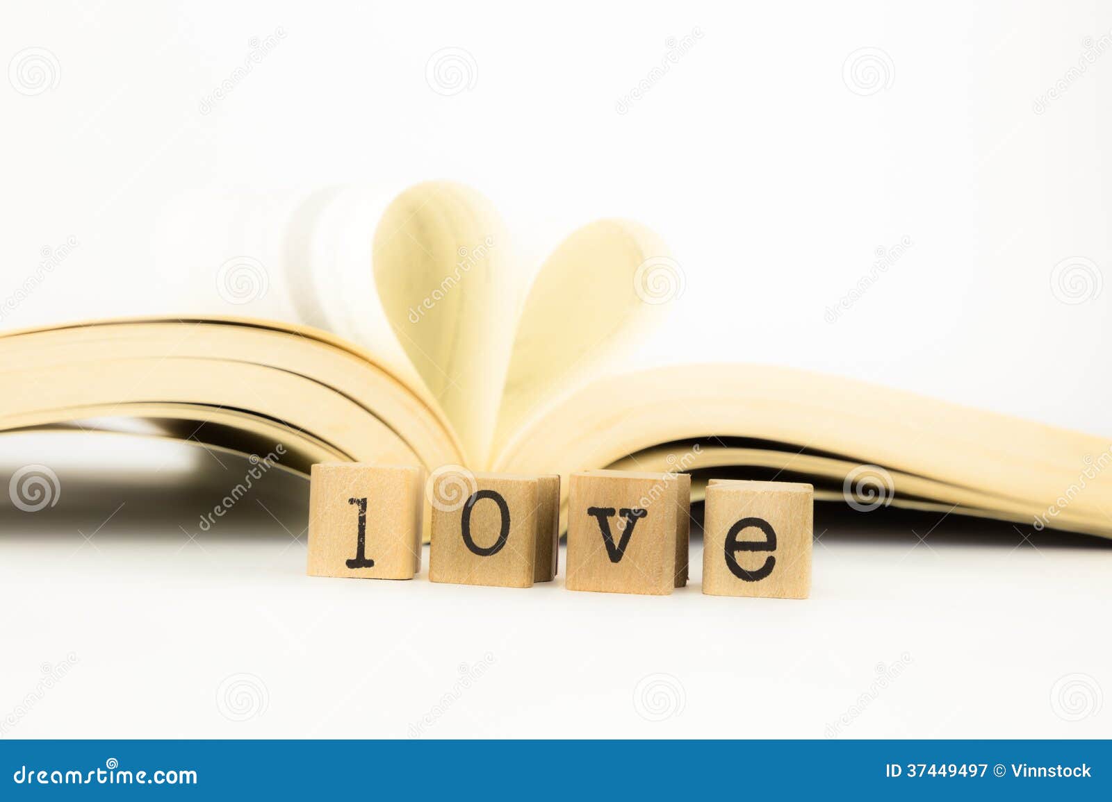 Love Wording and a Book with Heart Shape Stock Image - Image of ...