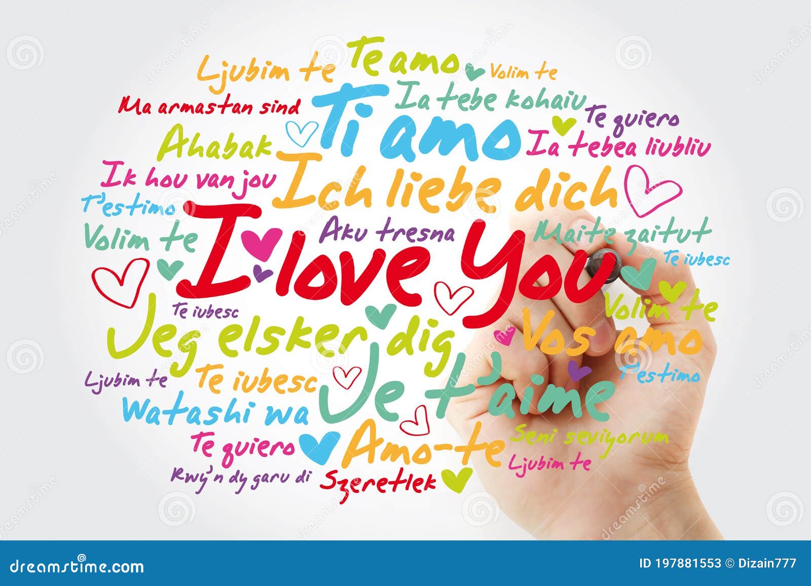 Love Words `I Love You` in Different Languages Stock Image - Image of ...