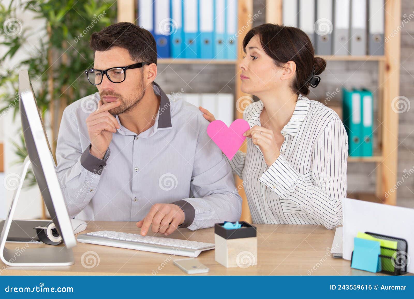 Love at Work Office Concept Stock Photo - Image of handsome, cafe ...
