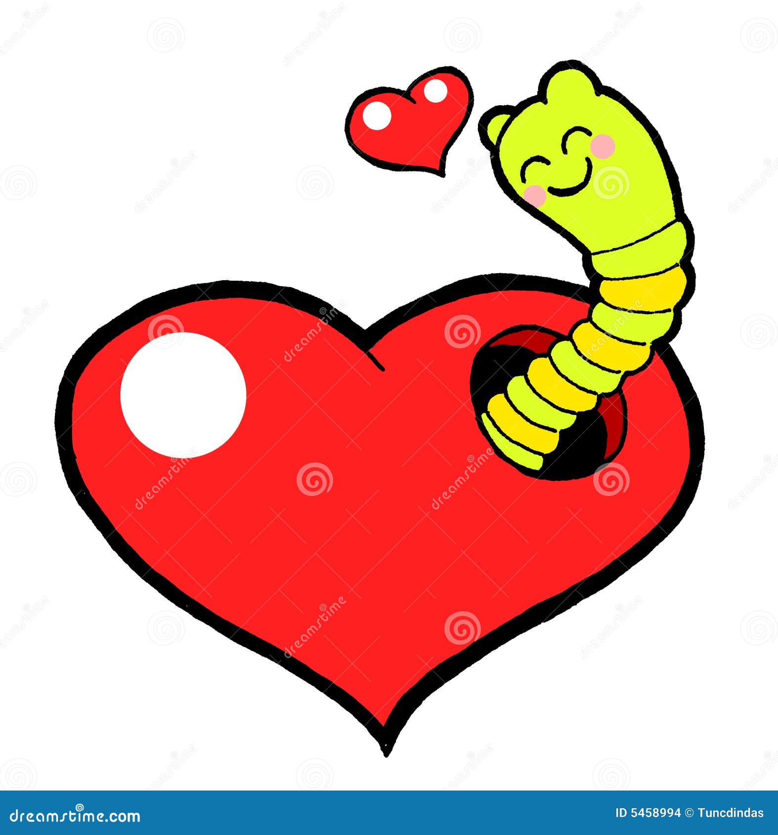 Worm And Heart Vector Illustration | CartoonDealer.com #7575662