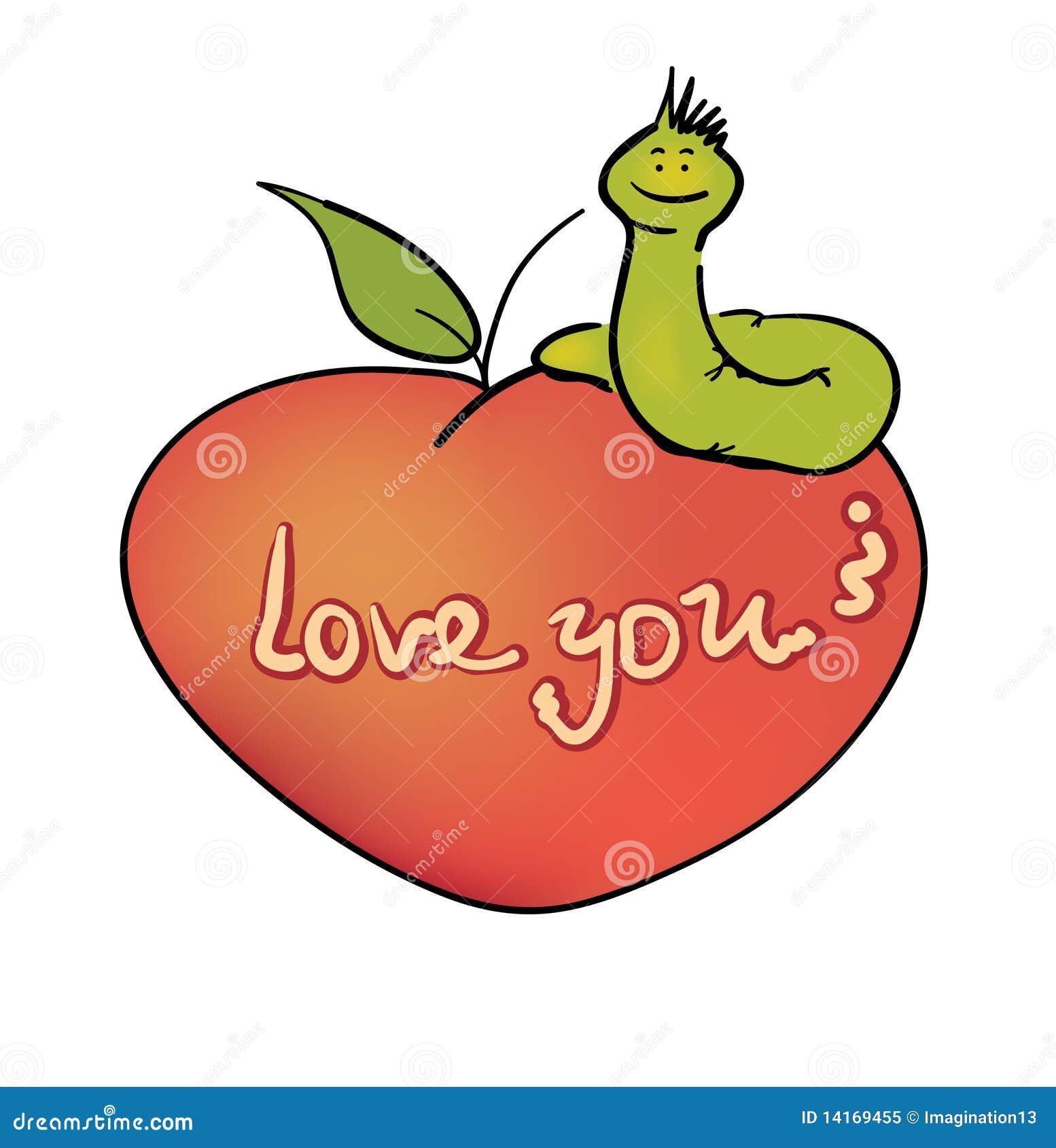 Love worms stock vector. Illustration of green, worm - 14169455