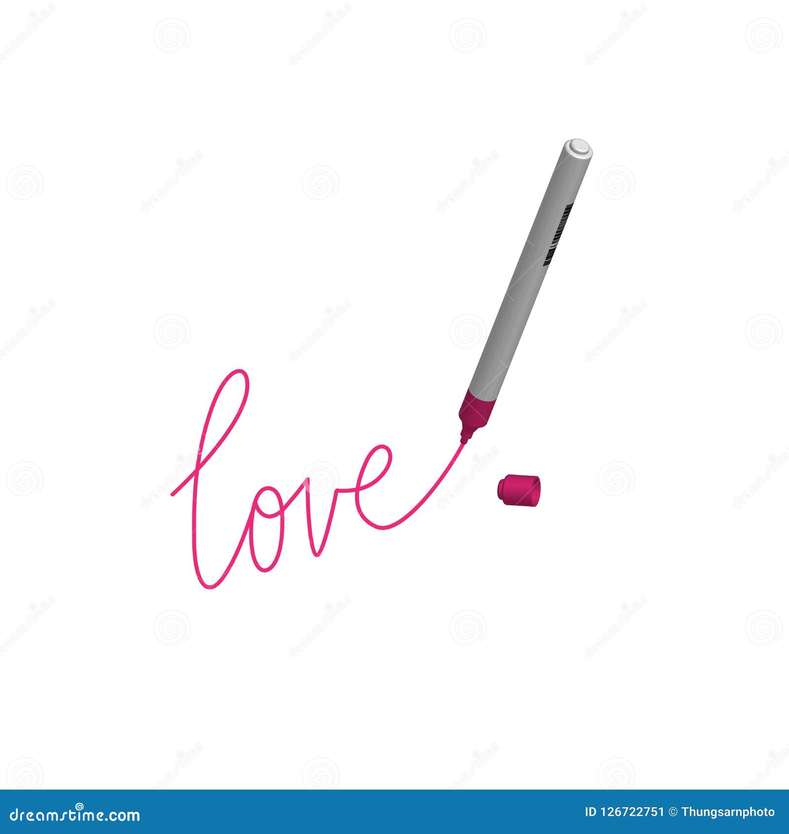 Love write with marker. stock vector. Illustration of pink - 126722751