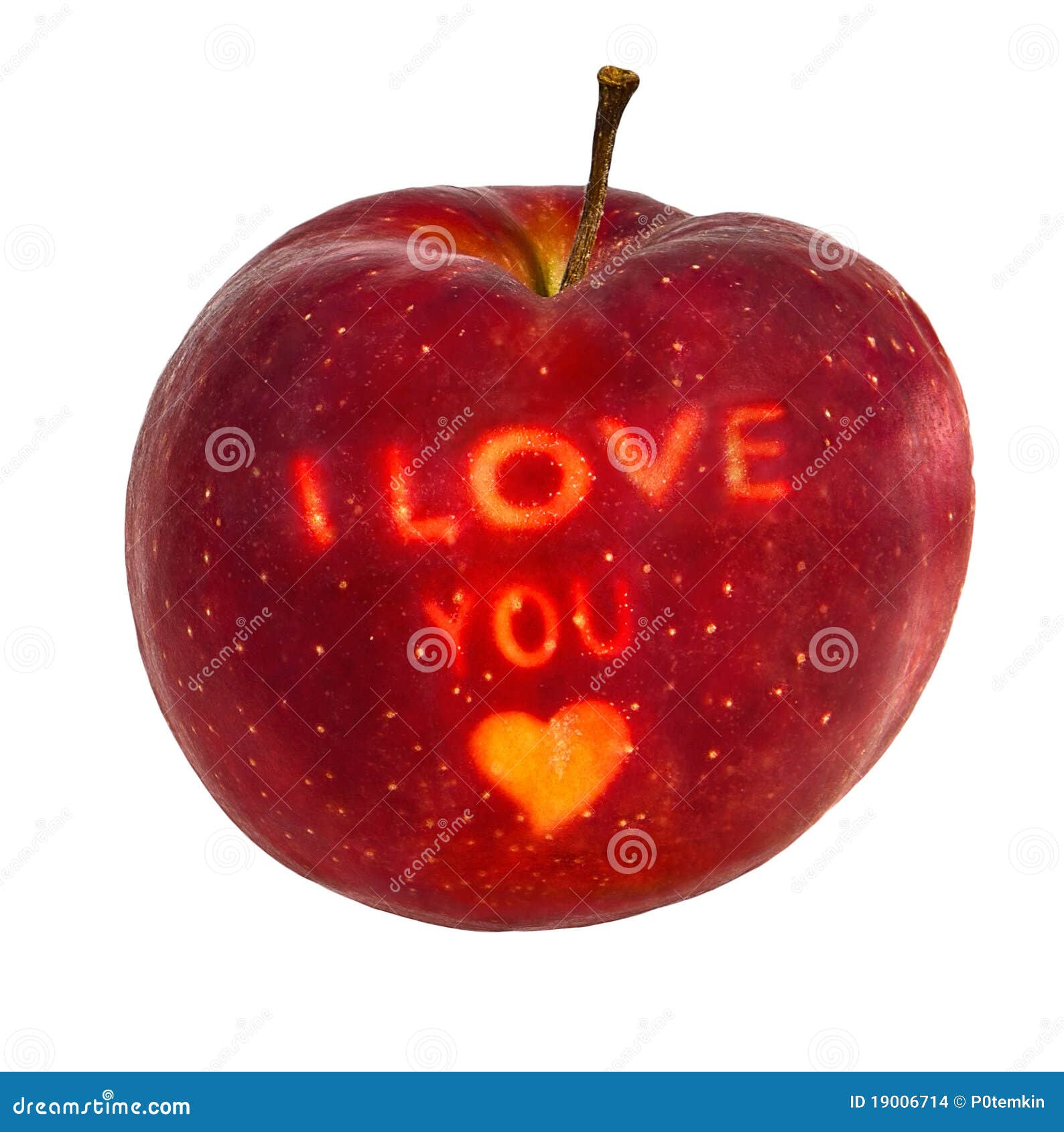 Love You Apple stock photo. Image of love, color, present - 19006714