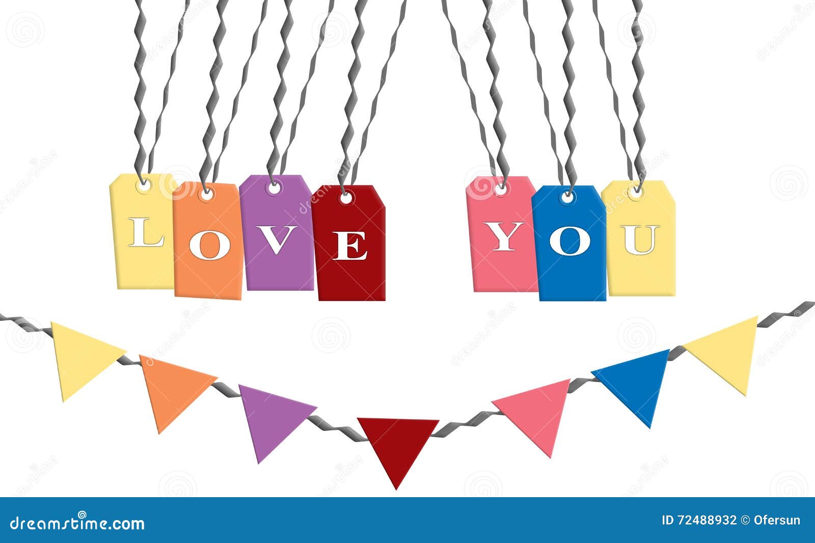 Love you chain stock illustration. Illustration of love - 72488932