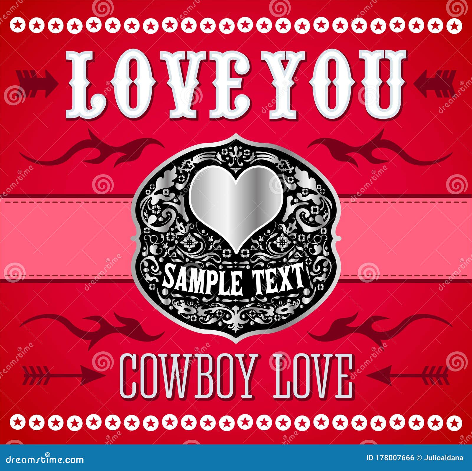 Love You Cowboy Love, Belt Buckle Vector Design. Stock Vector ...