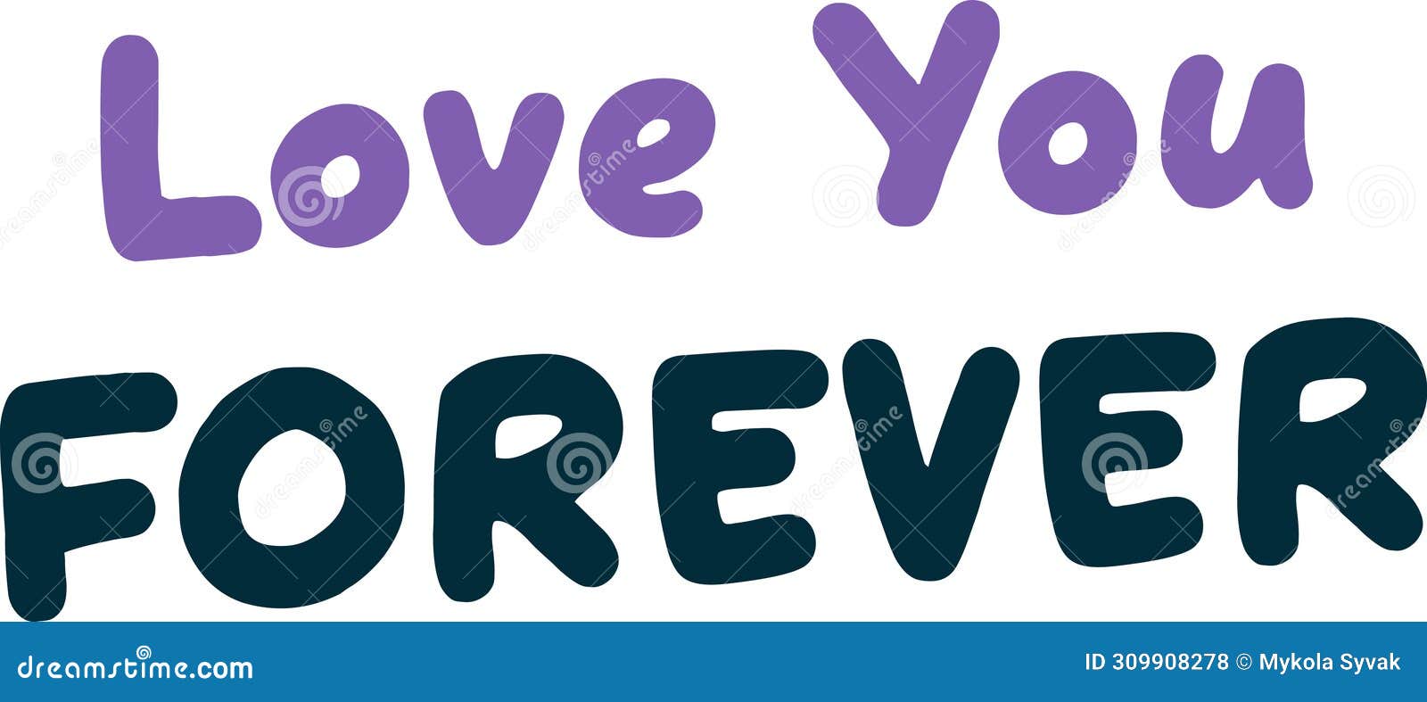 Love You Forever Lettering Sticker Stock Vector - Illustration of ...