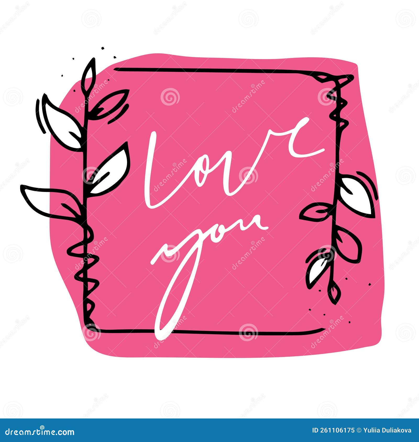 Love You Hand Drawn Line Sketch Set. Vector Circular Scribble Doodle ...