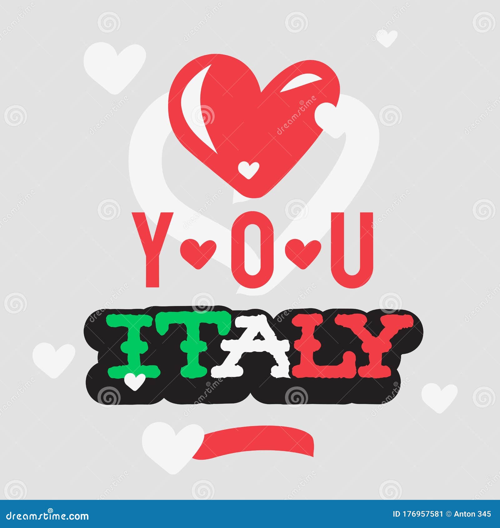 Love You Italy Support Empathy Typographic Vector Design. Stock Vector ...