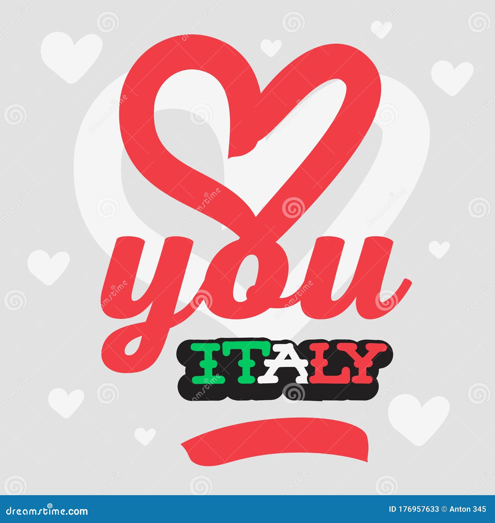 Love You Italy Support Empathy Typographic Vector Design. Stock Vector ...