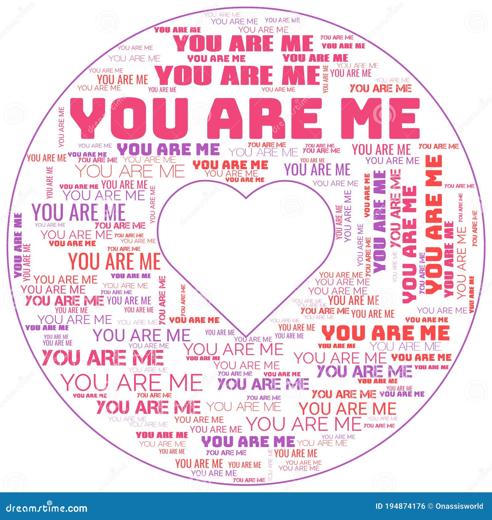 Love You are Me Words Letters Illustration Stock Illustration ...