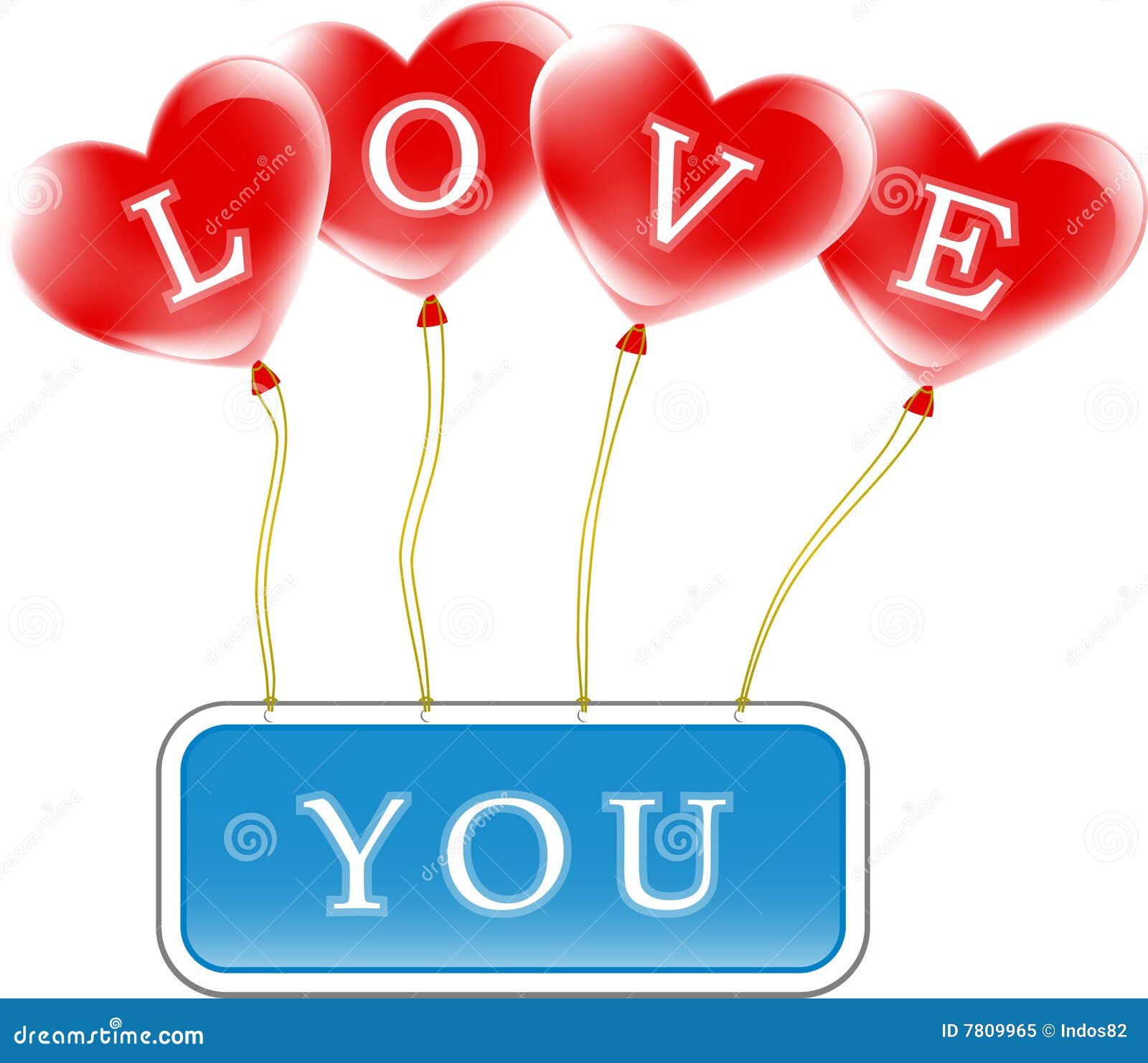 Love you sign stock vector. Illustration of floating, sign - 7809965