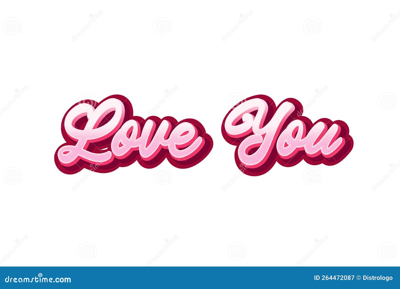 Love You Text Style Effect. Lettering Design. Stock Illustration ...