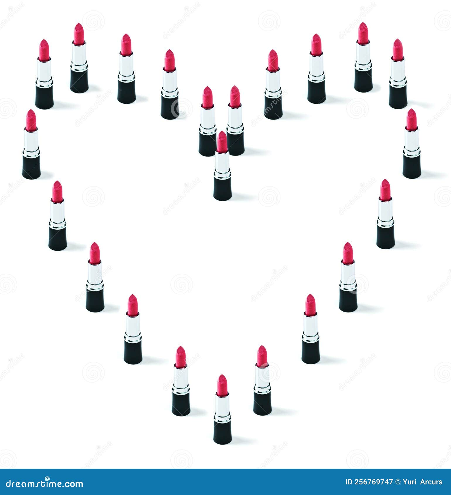 Love Your Lips. Studio Shot of Lipsticks Arranged in a Heart Shape ...