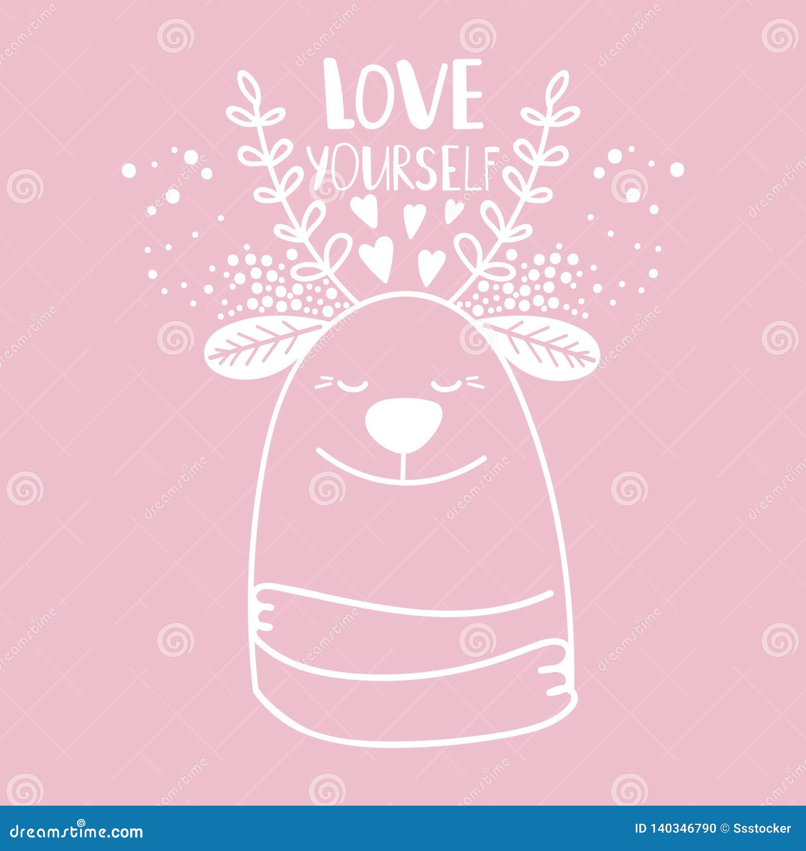 Love Yourself Card Template Stock Vector - Illustration of head, line ...