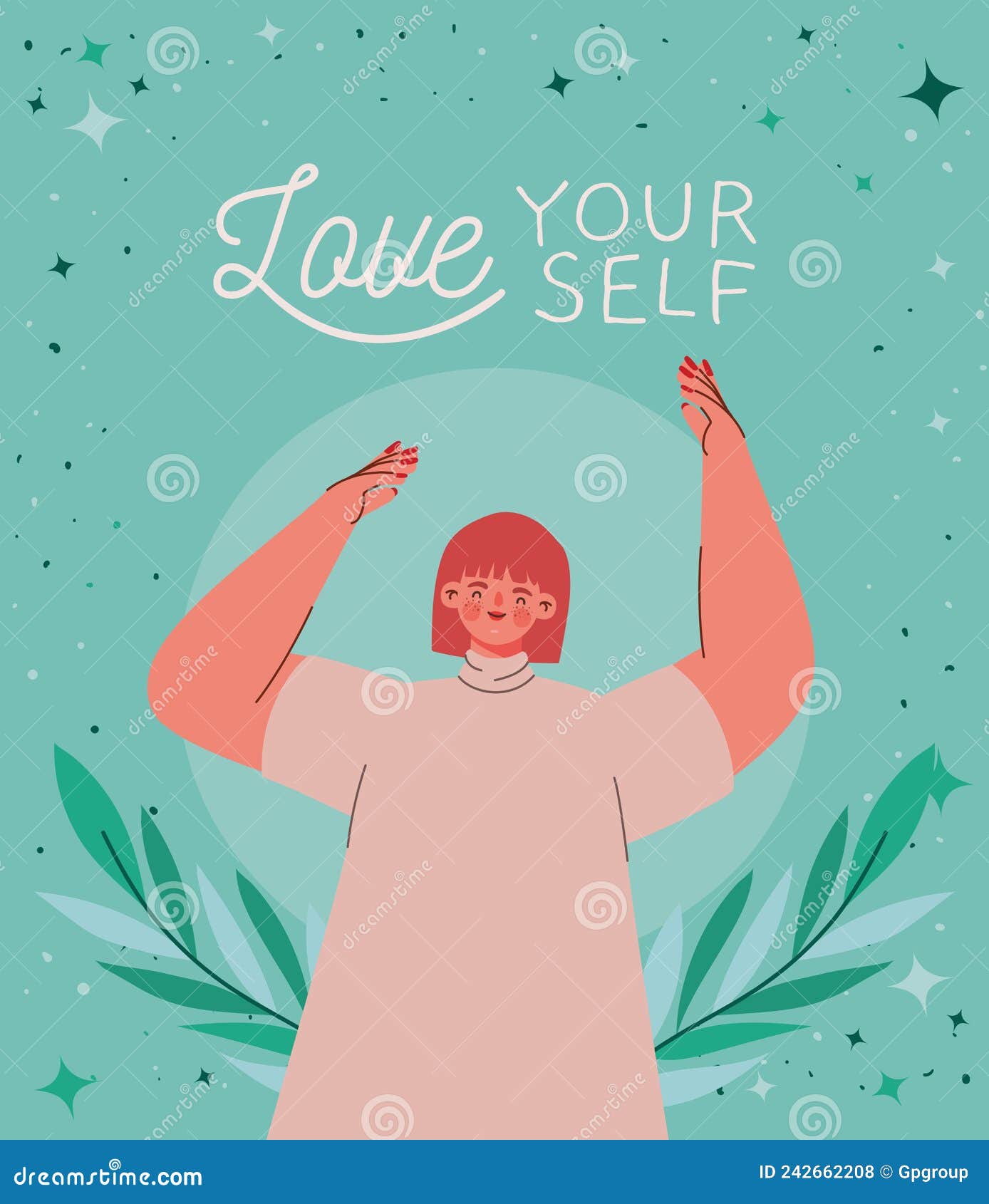 Love yourself poster stock vector. Illustration of women - 242662208