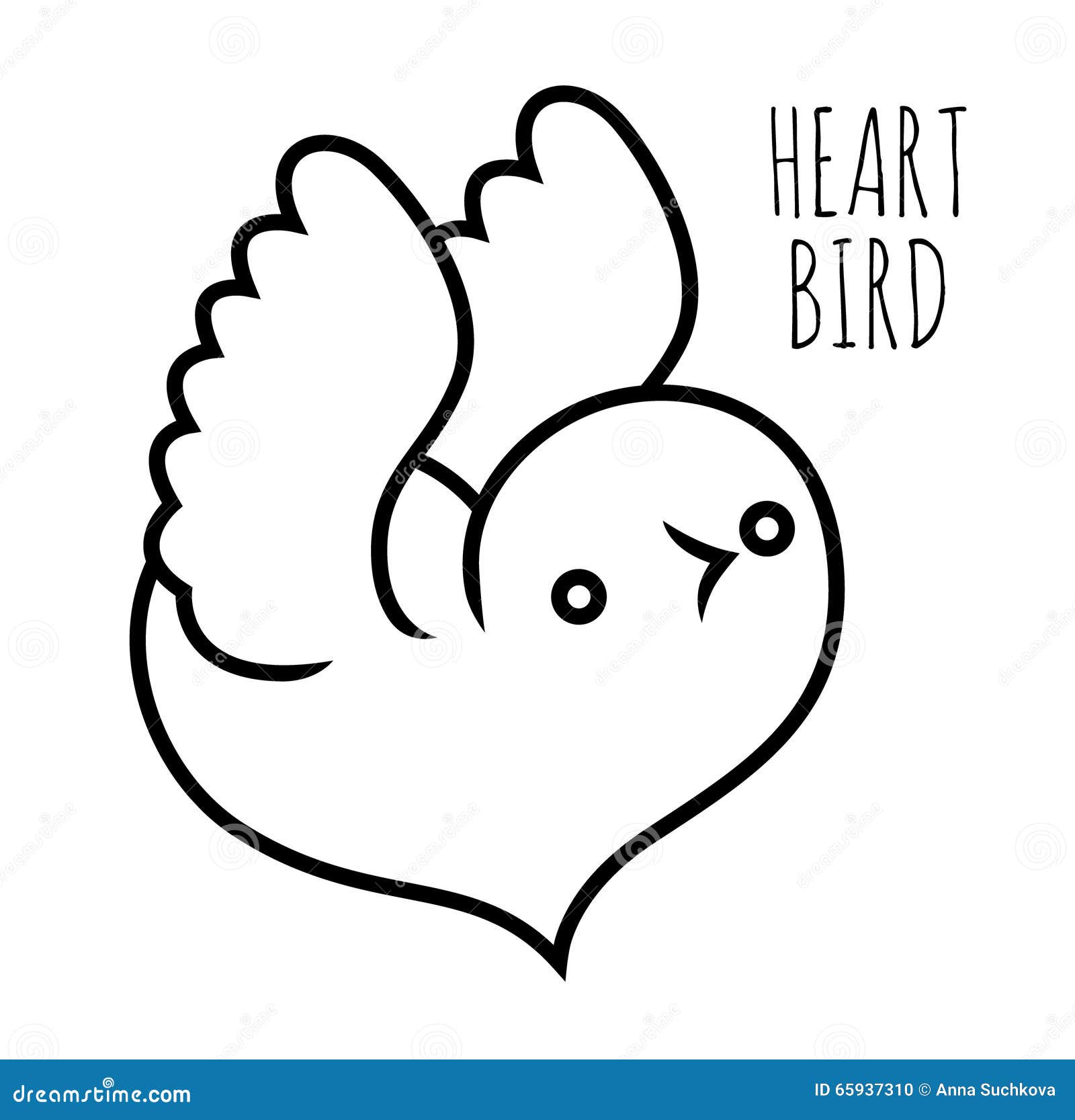 Lovebird - Heart Shaped Bird Vector Illustration | CartoonDealer.com ...