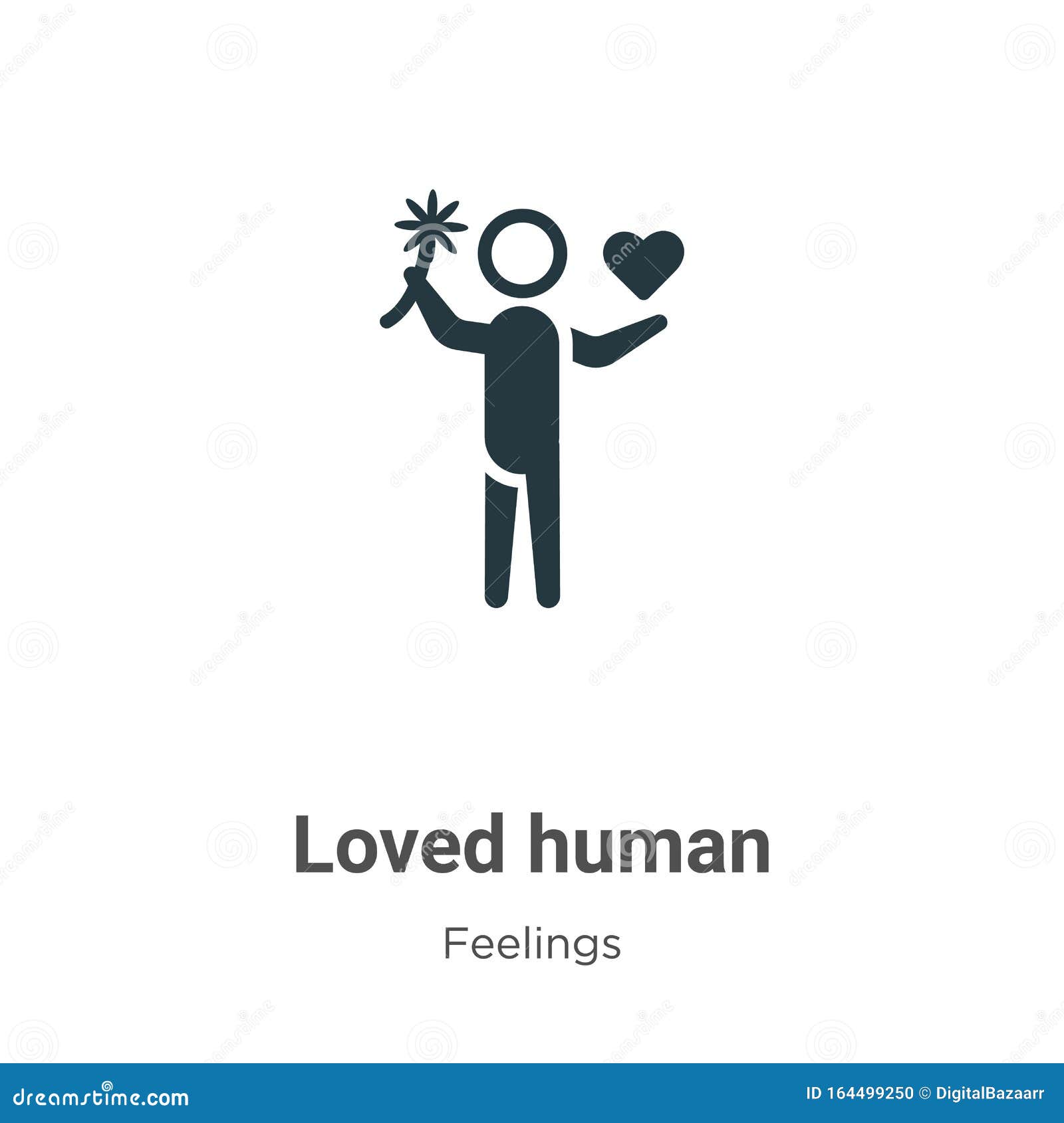 Loved Human Vector Icon on White Background. Flat Vector Loved Human ...