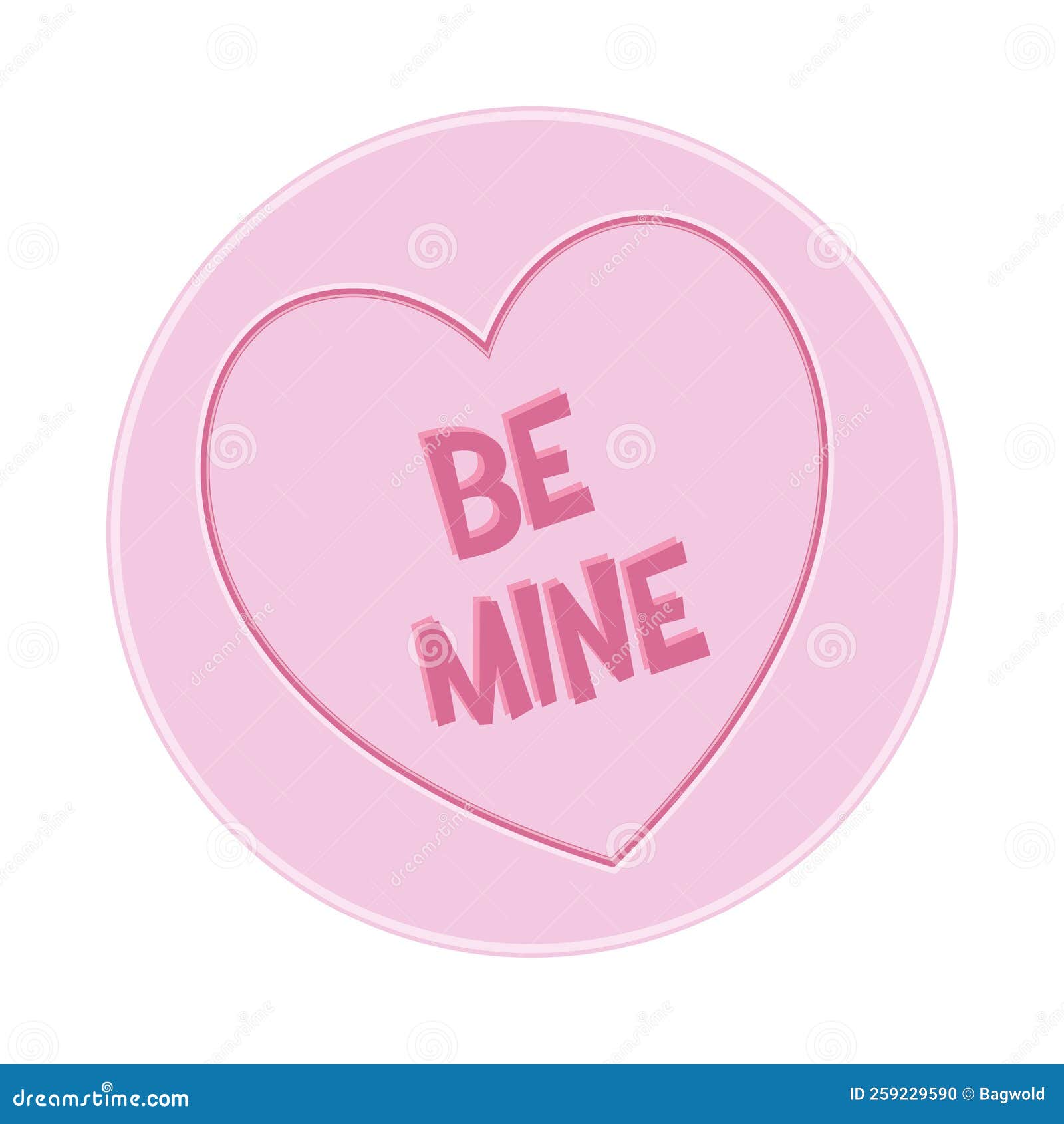 Loveheart Sweet Candy - Be Mine Message Vector Illustration Stock ...