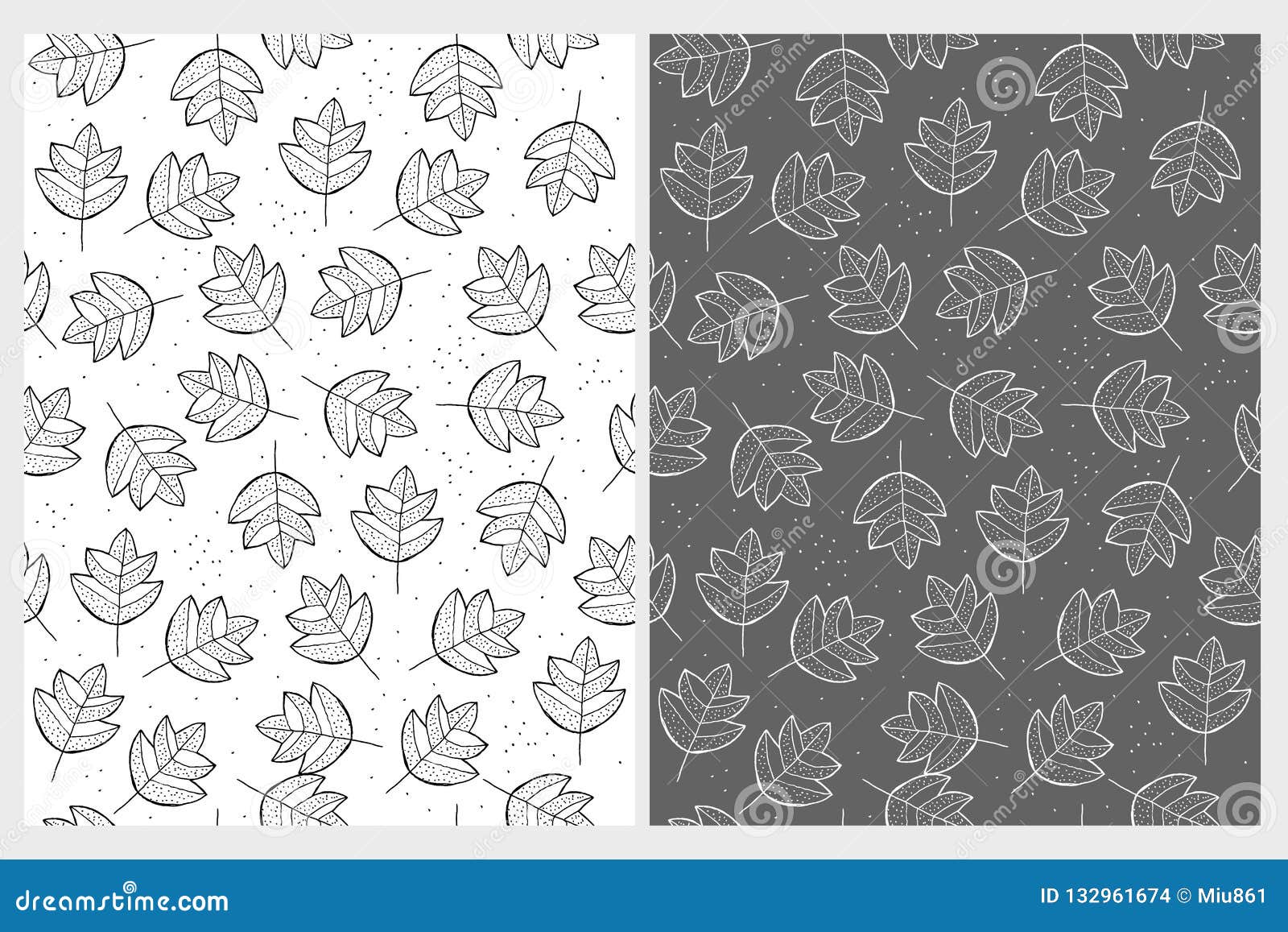 Lovely Abstract Leaves Repeatable Vector Pattern. Black, White and Gray ... Lovely Abstract Leaves Repeatable Vector Pattern. Black, White and Gray ...