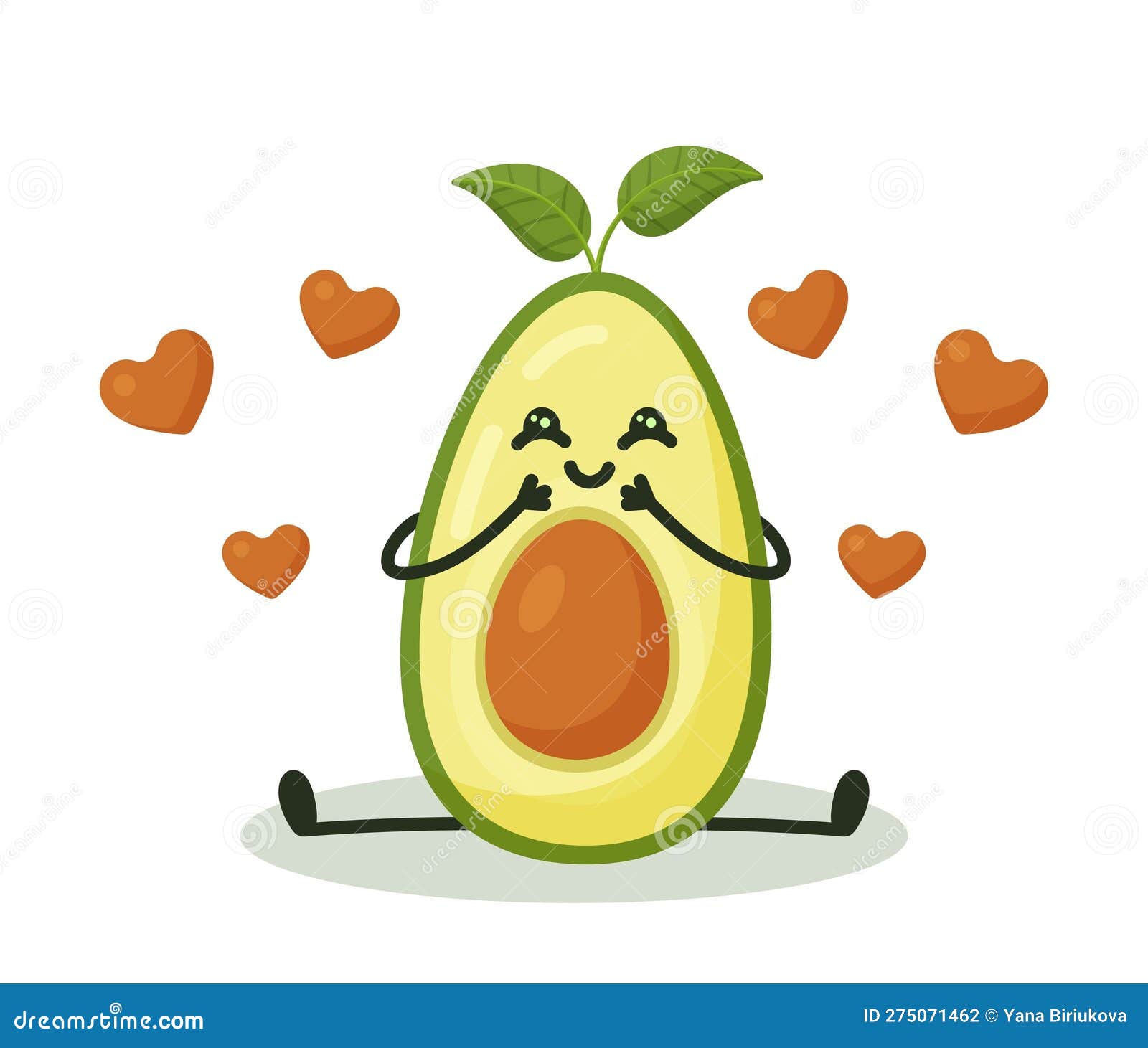 Lovely Avocado in Love with a Muzzle. Vector Illustration of Lovely ...